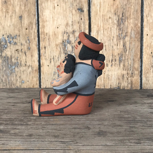 Authentic Native American Clay Storyteller Sculpture with Two Children ...