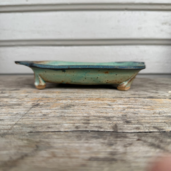 Mel Cornshucker, Cherokee, Footed Pottery Dish with Cornstalk Design ...