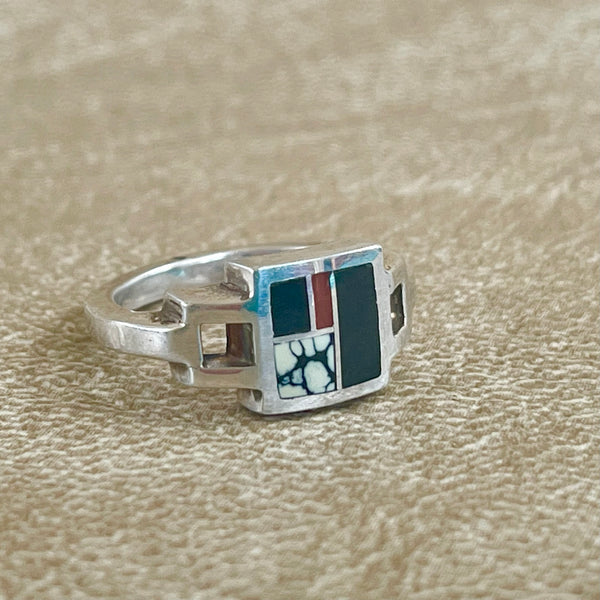 Contemporary Inlay ring by Ray Tracey, Navajo – Authentic Navajo Jewel ...